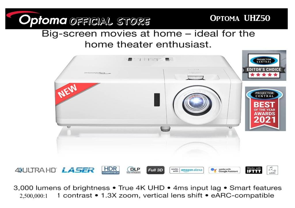 Optoma Smart 4K UHD Laser Home Cinema Projector UHZ50 - Singapore Projector