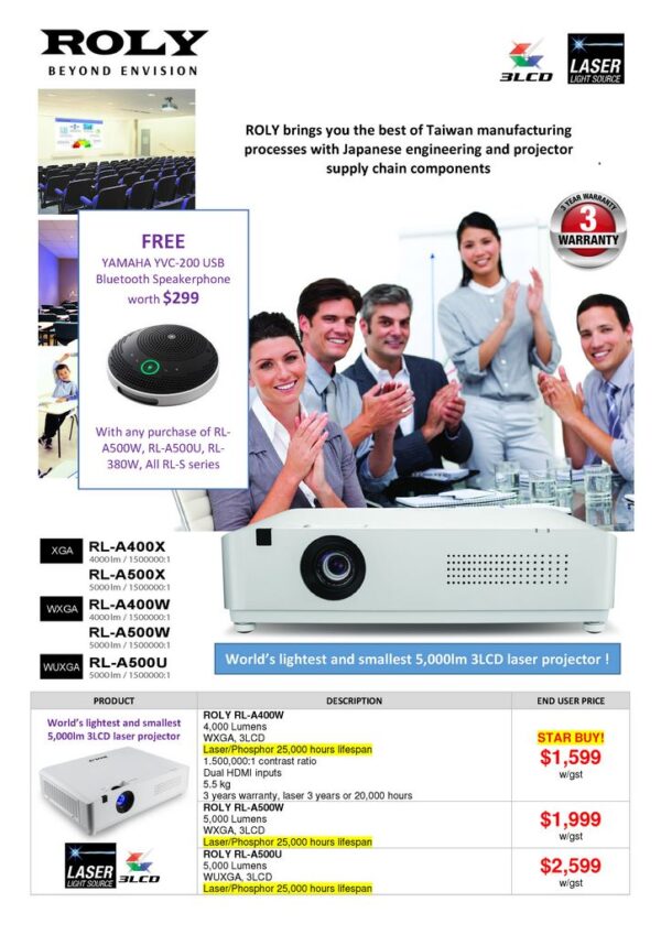 ROLY Laser Projectors Catalogue August 2023 - Singapore Projector