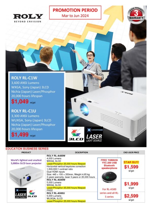 ROLY PROJECTOR PRICELIST MARCH 2024 - Singapore Projector
